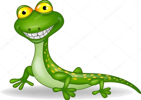 Funny Green Lizard Cartoon — Stock Vector © Tigatelu 18812517