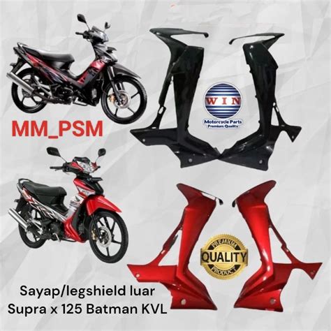 Jual SAYAP LUAR LEGSHIELD LEKSIL LUAR BODY DEPAN SUPRA X 125 NEW BATMAN SET KIRI KANAN MEREK WIN