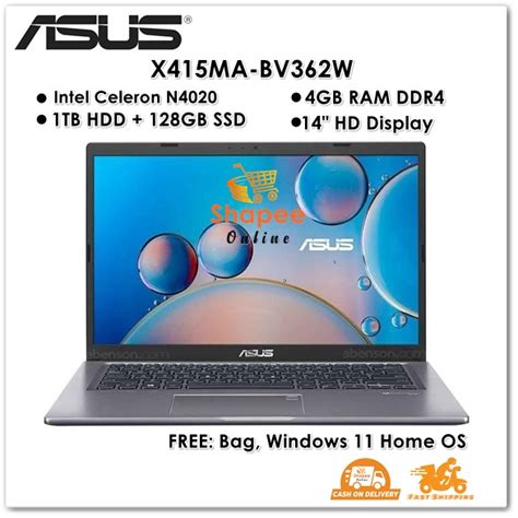 Asus X415ma Bv362w Slate Gray Intel Celeron N4020 4gb Ram 1tb Hdd