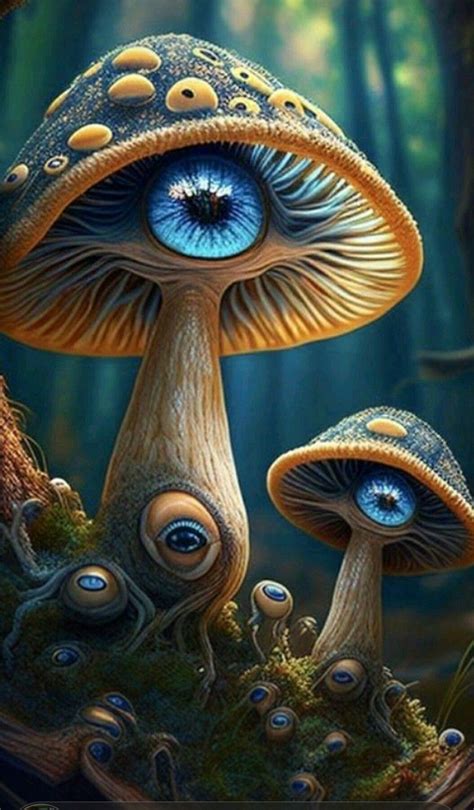 Mushroom Paint Mushroom Drawing Trippy Mushrooms Glowing Mushrooms Eyes Artwork Psychadelic