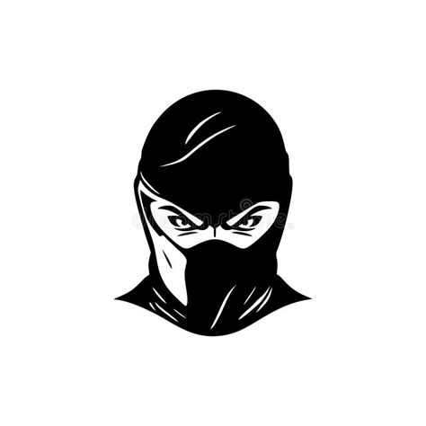 Ninja Logo Of Assassin Head Silhouette Clipart Stock Vector