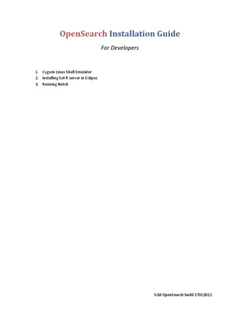 Pdf Opensearch Installation Guide Dokumentips