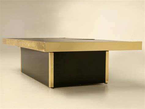 Vintage French Modern Black And Brass Hidden Bar Coffee Table At 1stdibs