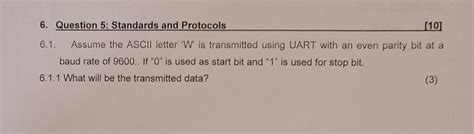 Solved 6 Question 5 Standards And Protocols 10 61