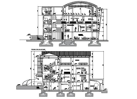 Section View Of The Computer Centre Plan Is Given In This Autocad Drawing File Download Now