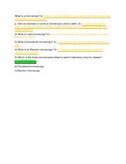 Week Lab Q A Pdf What Is A Microscope A It Is An Instrument Used