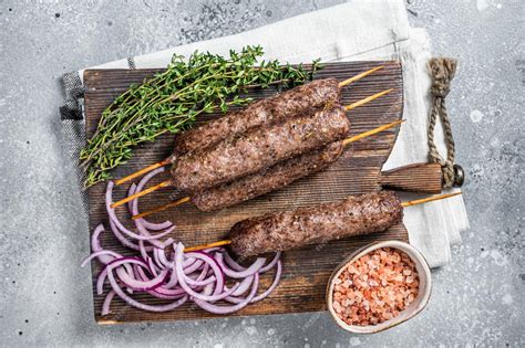 Premium Photo Grilled Kofta Kofte Shish Kebab From Mince Lamb And