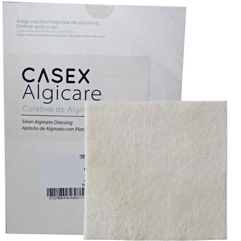 Curativo Alginato de Cálcio e Sódio 10cm X 10cm 1 Unid CASEX RioMX