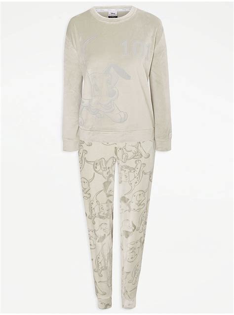 Disney 101 Dalmatians Sage Green Fleece Pyjamas Lingerie George At Asda