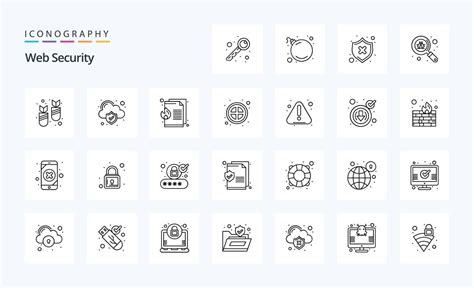 25 Web Security Line Icon Pack 18539223 Vector Art At Vecteezy