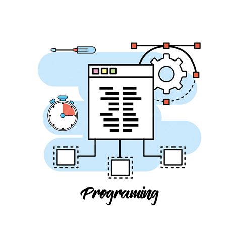 Technology Information Programming System Code Premium Vector