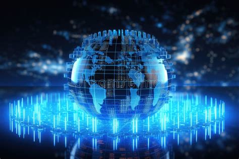 Cloud Computing Transfer Big Data On Internet Futuristic Digital