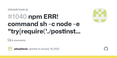 npm err command sh c node e try{require postinstall }catch e