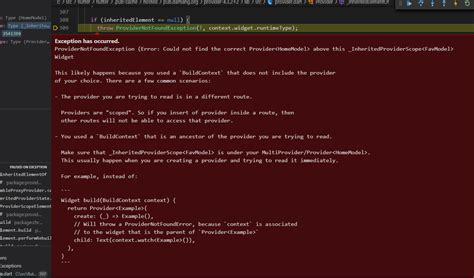 Flutter Error Could Not Find The Correct Provider Above This
