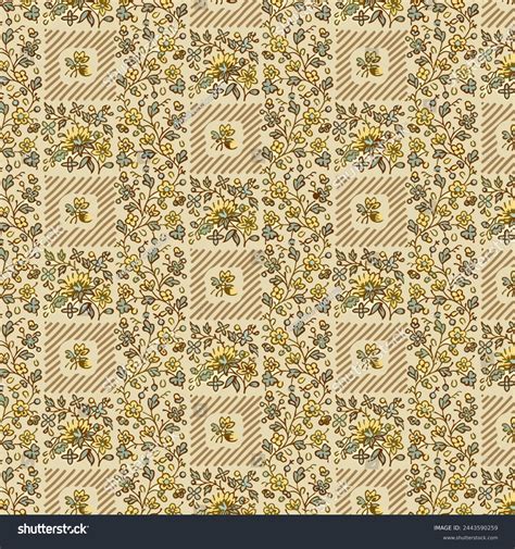 Allover Tiny Floral Pattern Geometric Design Stock Illustration