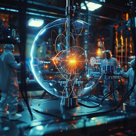 Quantum Teleportation Experiment In Scientists Lab Premium Ai Generated Image