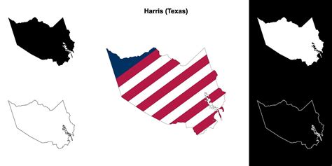 Harris County Texas Outline Map Set 43119828 Vector Art At Vecteezy