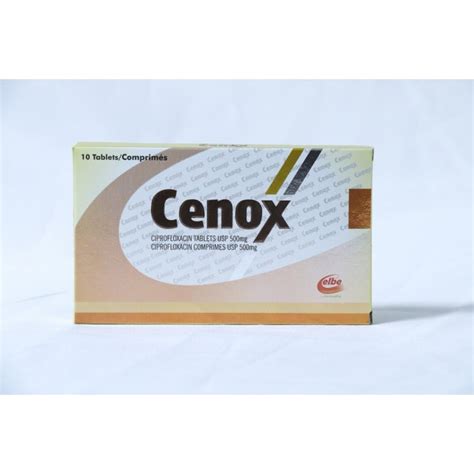 Ciprofloxacin Tab Usp 500mg Cenox X10