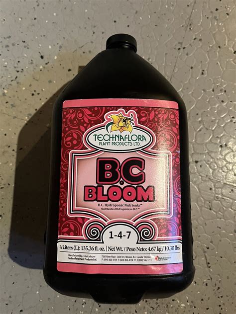 Technaflora B C Bloom 4 Liters BC Hydroponics Nutrients 3 Part