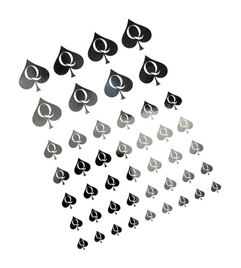 Qos Slim 45pcs Queen Of Spades 3d Nail Sticker Set