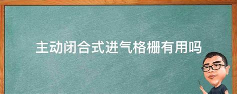 主动闭合式进气格栅有用吗 业百科
