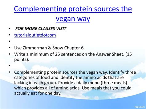Ppt Complementing Protein Sources The Vegan Waytutorialoutlet Powerpoint Presentation Id