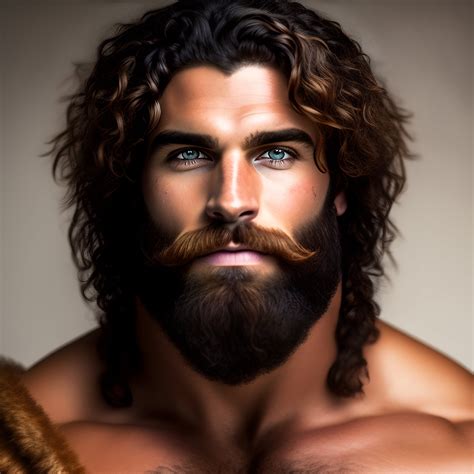 Lexica Male Barbarian Burly Rugged Messy Long Curly Hair Unkempt
