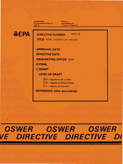 1988 Federal Rcra Inspection Guidance Pdf