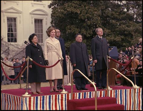 Madame Zhuo Lin Rosalynn Carter Deng Xiaoping And Jimmy Carter At The Arrival Ceremony For The