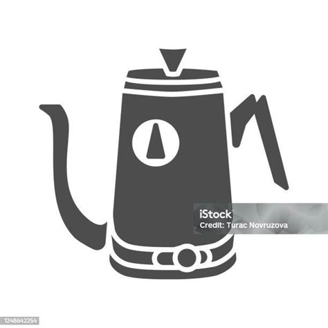 주방 주전자 솔리드 아이콘 Kitchenware 컨셉 흰색 배경에 전기 강철 온수기 사인 모바일 웹 디자인용 글리프 스타일의 스테인레스 전기 주전자 아이콘 벡터 그래픽 가정