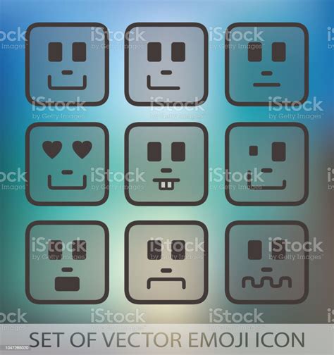 그래픽 이모티콘의 집합입니다 Emoji의 컬렉션입니다 아이콘 미소 흰색 배경에 고립 된 벡터 일러스트 레이 션 감정에 대한 스톡