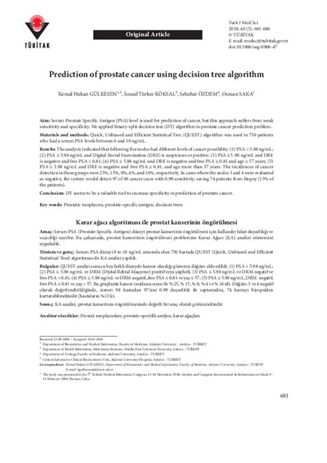 pdf prediction of prostate cancer using decision tree algorithm