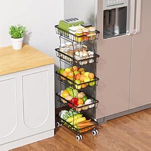 Amazon CHLORYARD 5 Tier Slim Fruit Basket For Kitchen Stackable