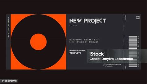 추상 벡터 기하학적 모양으로 만든 현대 전시회 티켓 템플릿 레이아웃 잔학 행위는 그래픽에서 영감을 받았습니다 0명에 대한 스톡