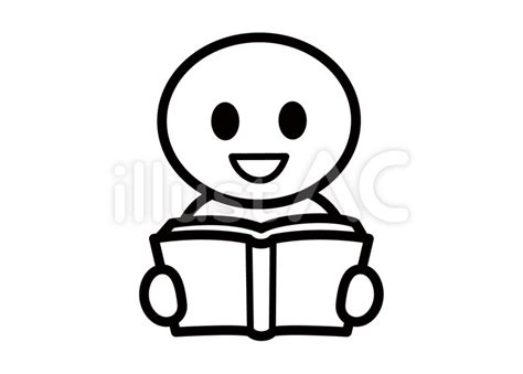 棒人間 本を読むイラスト No 22831486｜無料イラスト・フリー素材なら「イラストac」