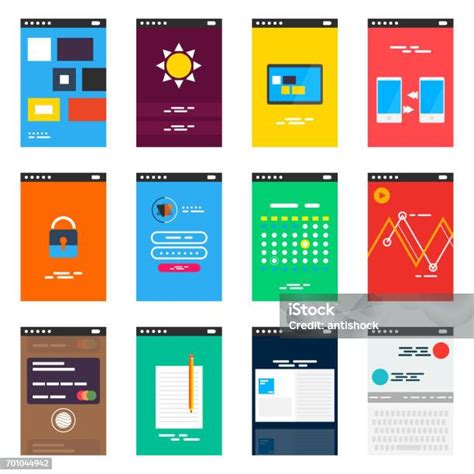 벡터 아이소메트릭 모바일 App Ui 디자인 컨셉 3차원 형태에 대한 스톡 벡터 아트 및 기타 이미지 3차원 형태 개념 개념 기호 Istock