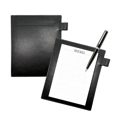 Hotel Room Desk Slip Ts Custom Logo Pu Leather Memo Pad Holder