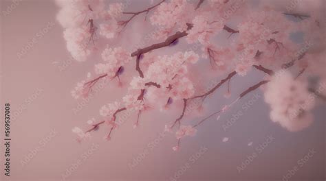 和風のような背景に桜の枝と花びら 花見 春 Ilustración De Stock Adobe Stock