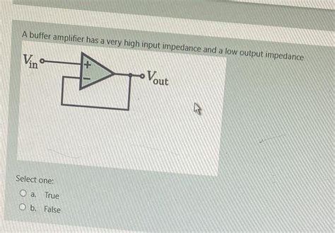Solved A Buffer Amplifier Has A Very High Input Impedance Chegg Com