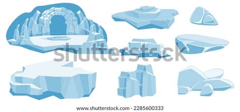 Cartoon Floating Ice Frozen Arctic Blocks Stock Vector Royalty Free Shutterstock