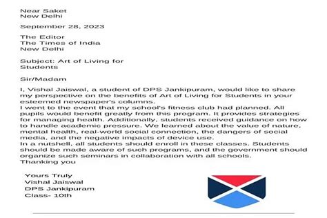 Letter To The Editor Format Samples For Class 10 And 12 Getmyuni