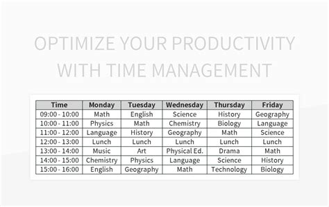 Optimize Your Productivity With Time Management Excel Template And