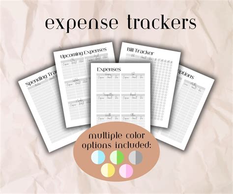 Printable Expense Tracker Pack Bill Tracker Personal Expense Tracker
