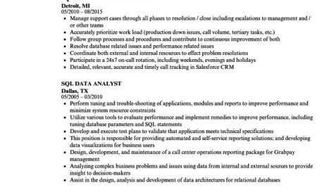 Sql Data Analyst Resume Sample Sql Data Analyst Resume Resume Ideas Williamson