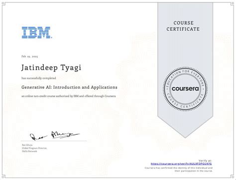 Generativeai Ai Dataanalytics Promptengineering Coursera Ibm Jatindeep Tyagi