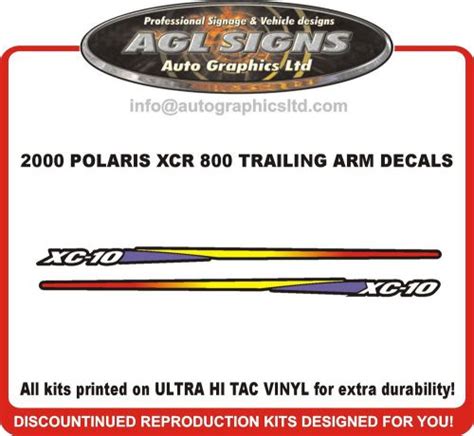 Find 2000 Polaris Xcr 800 Trailing Arm Decal Kit Reproductions In Peterborough Ontario Canada