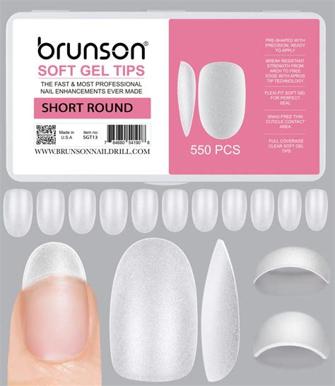Short Round Shape Soft Gel Nail Tips Short Nail Tips Brunson