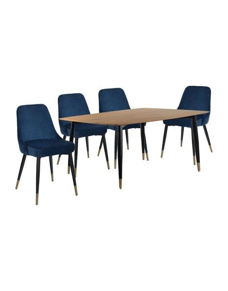 Homemarkt ΣΕΤ ΤΡΑΠΕΖΑΡΙΑΣ Hm11180 5ΤΜΧ ΤΡΑΠΕΖΙ ΜΕ ΦΥΣΙΚΗ ΕΠΙΦΑΝΕΙΑ And ΚΑΡΕΚΛΕΣ ΜΕ ΜΠΛΕ ΒΕΛΟΥΔΟ