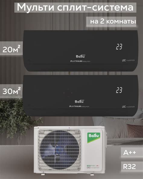 Мульти сплит система инвертор Ballu BSUI-FM-09HN8(BL)+BSUI-FM-12HN8(BL ...
