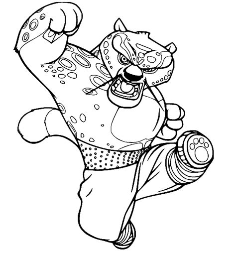 Fierce Tai Lung From Kung Fu Panda Coloring Page Free Printable